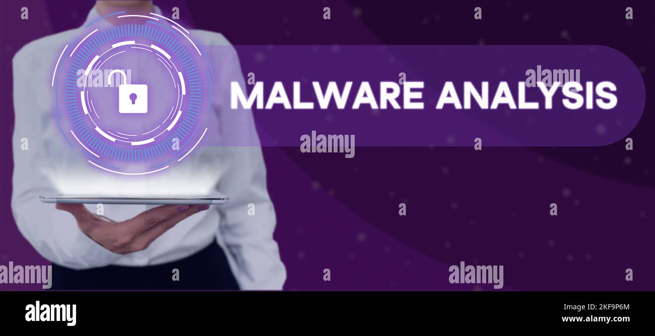 Conceptual caption Malware Analysis. Business idea performs deep ...