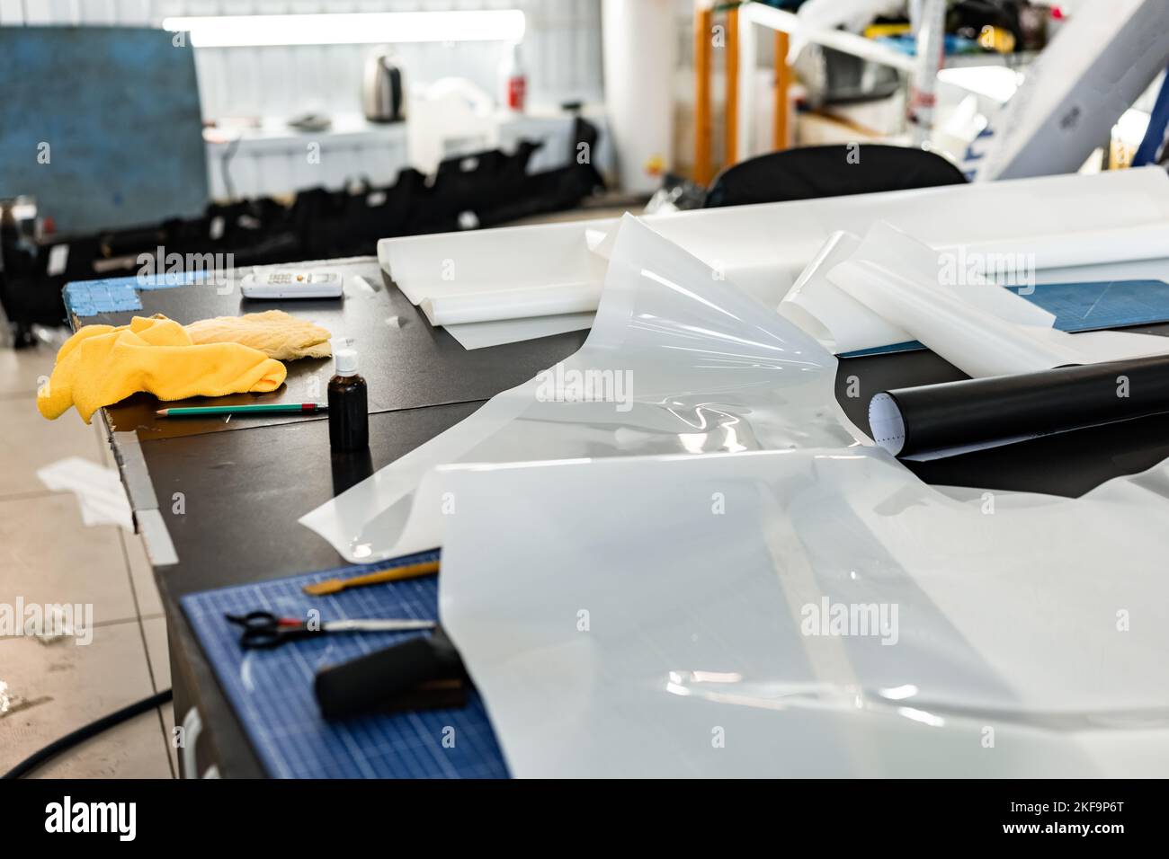 Working tools in a car detailing center Stock Photo - Alamy