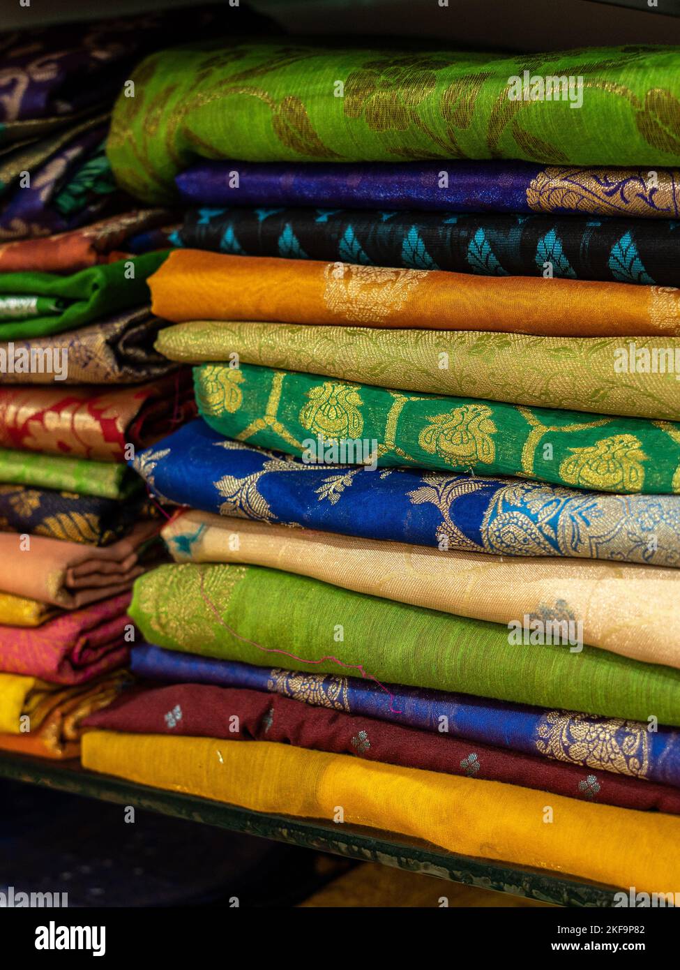 Banarasi saree with beautiful texture and hand work on it Stock Photo ...