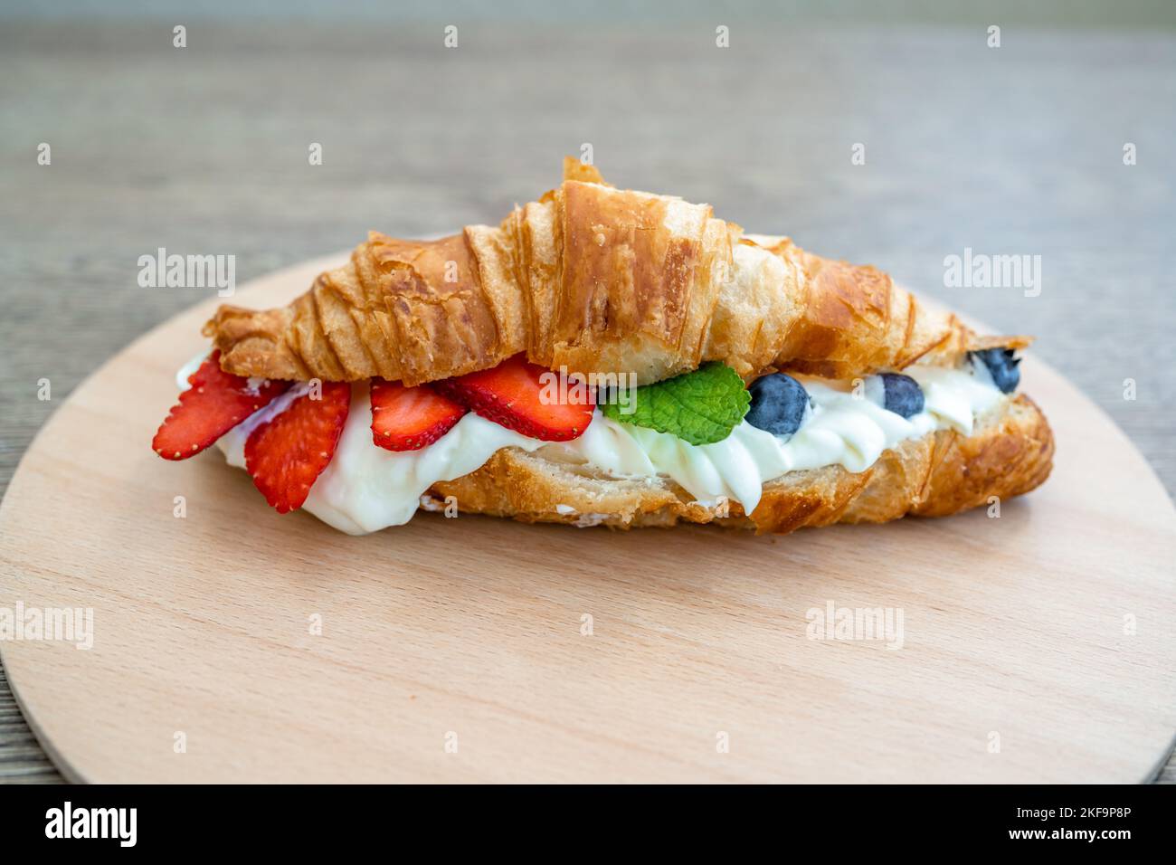 Strawberry mint croissant hi-res stock photography and images - Alamy