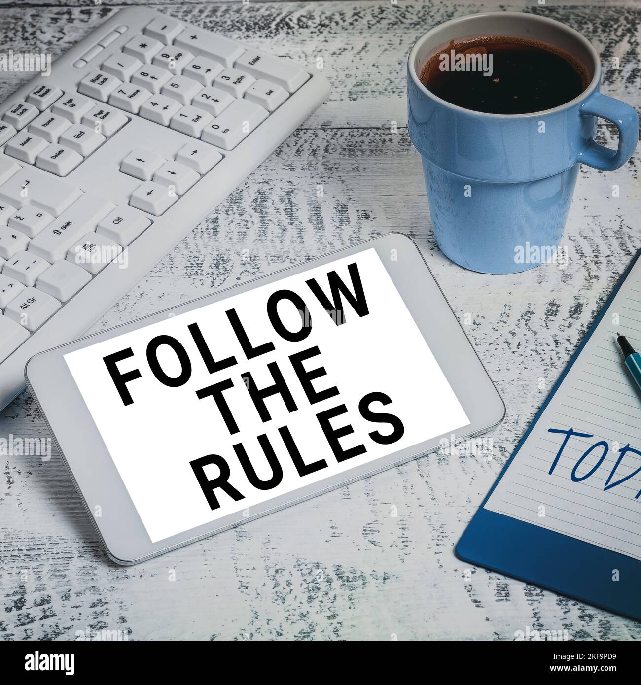 Conceptual caption Follow The Rules. Business overview learn to conform ...