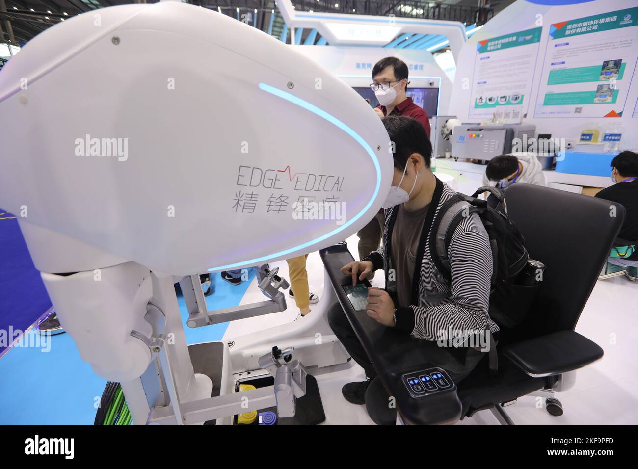 Surgical robot at the 24th China Hi-Tech Fair in Shenzhen City, south ...