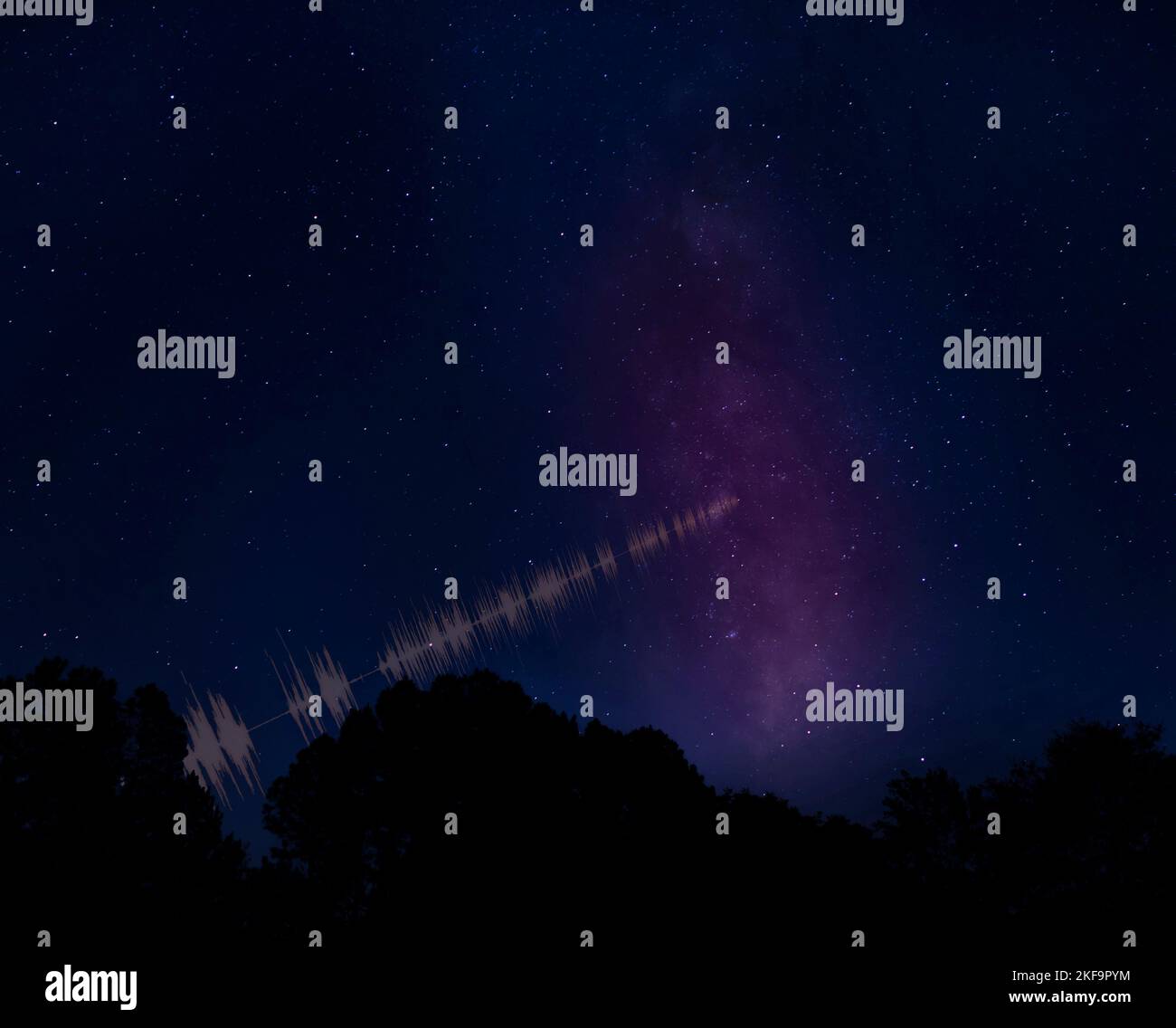 Faint signal coming from the Milky Way on a starry night Stock Photo ...