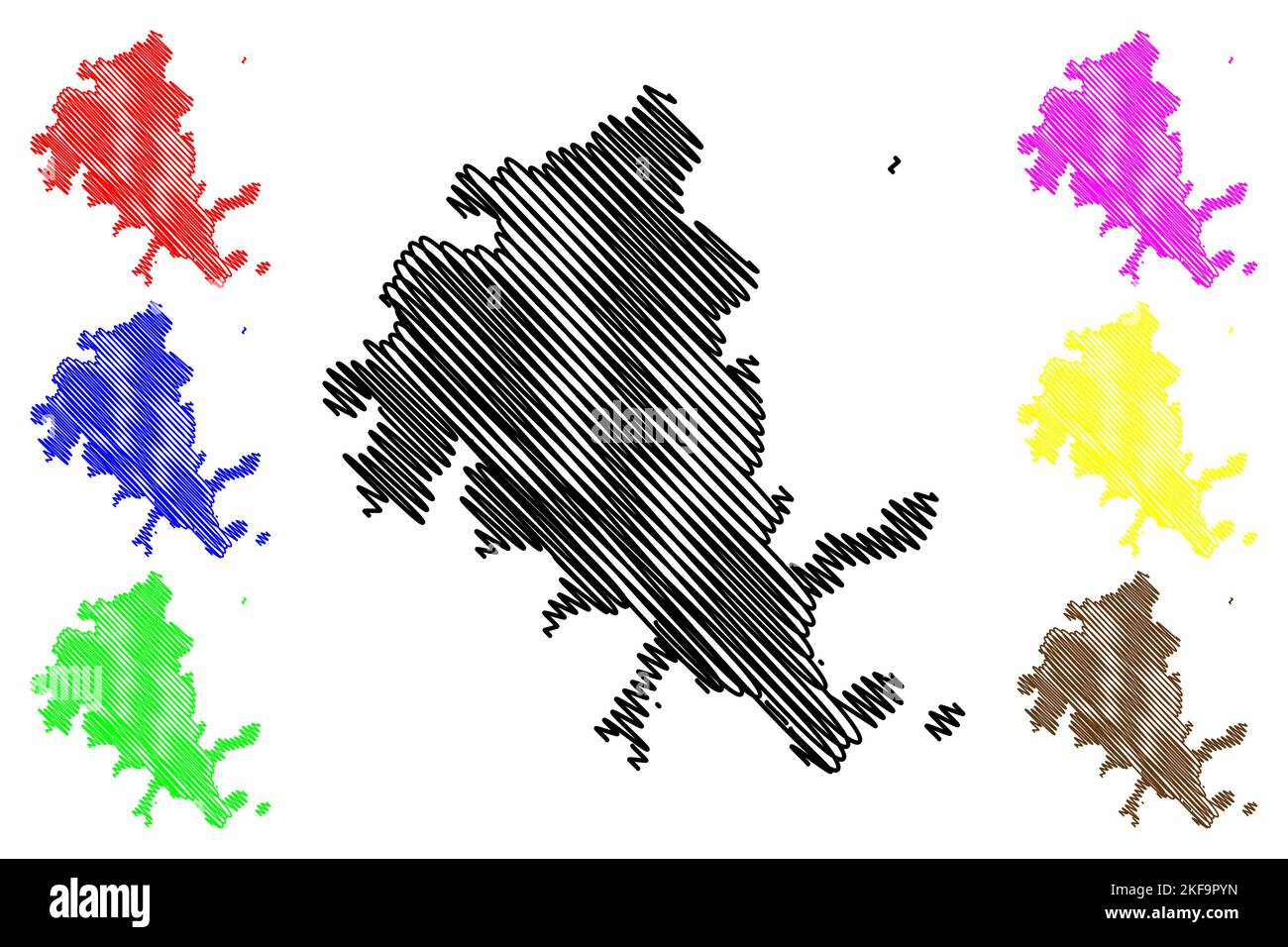 Schoinoussa island (Hellenic Republic, Greece, Greek island) map vector illustration, scribble ...