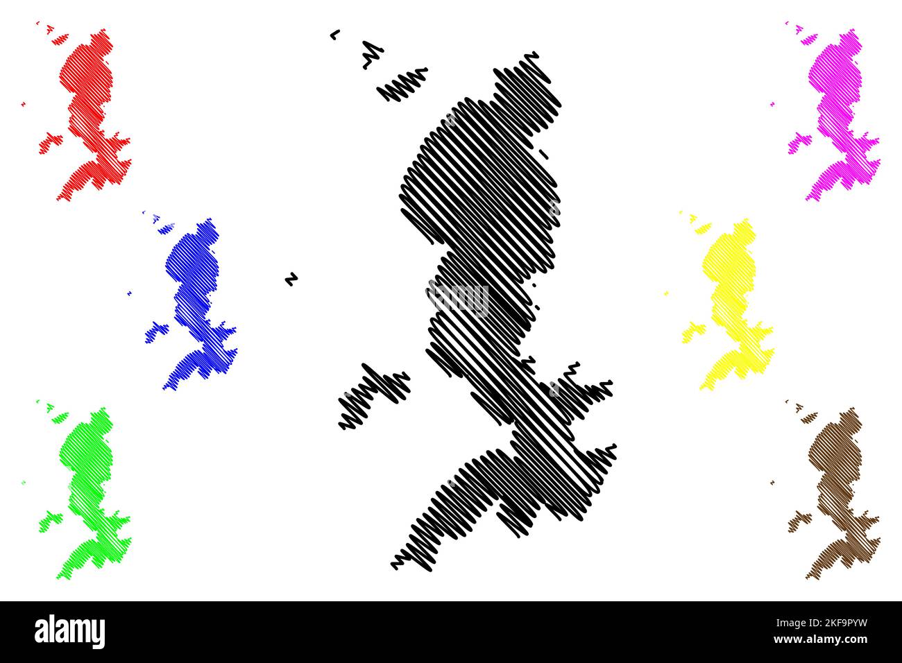 Skantzoura island (Hellenic Republic, Greece, Greek island, Sporades Archipelago) map vector ...