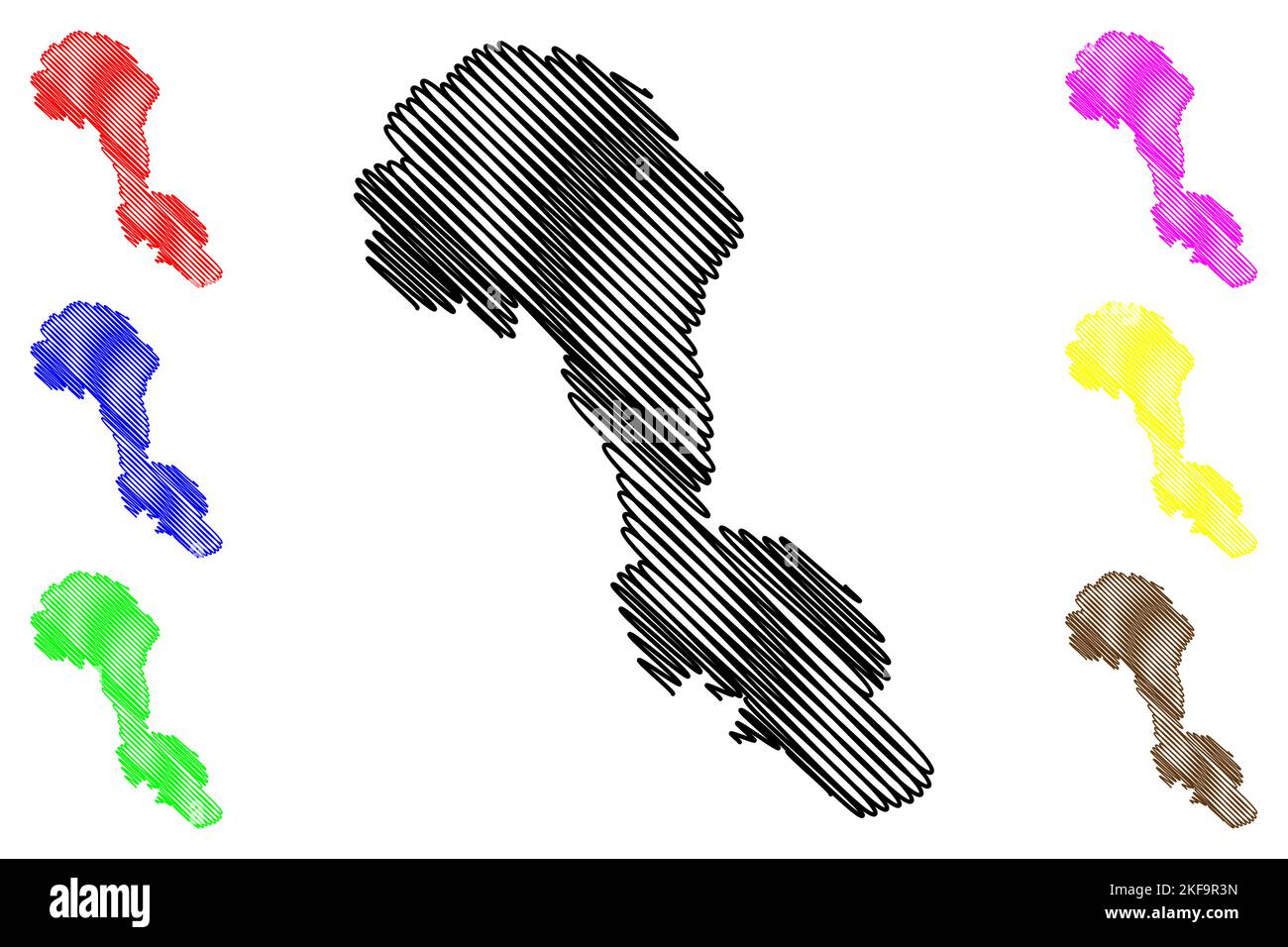 Silba island (Republic of Croatia, Adriatic Sea) map vector ...