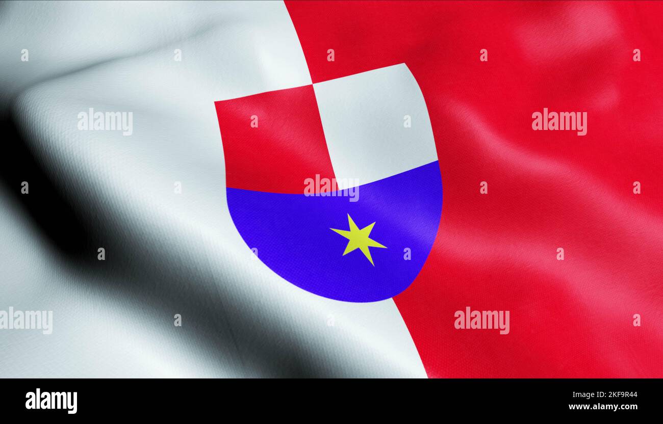 3D Illustration of a waving Croatia county flag of Medmurje Stock Photo ...