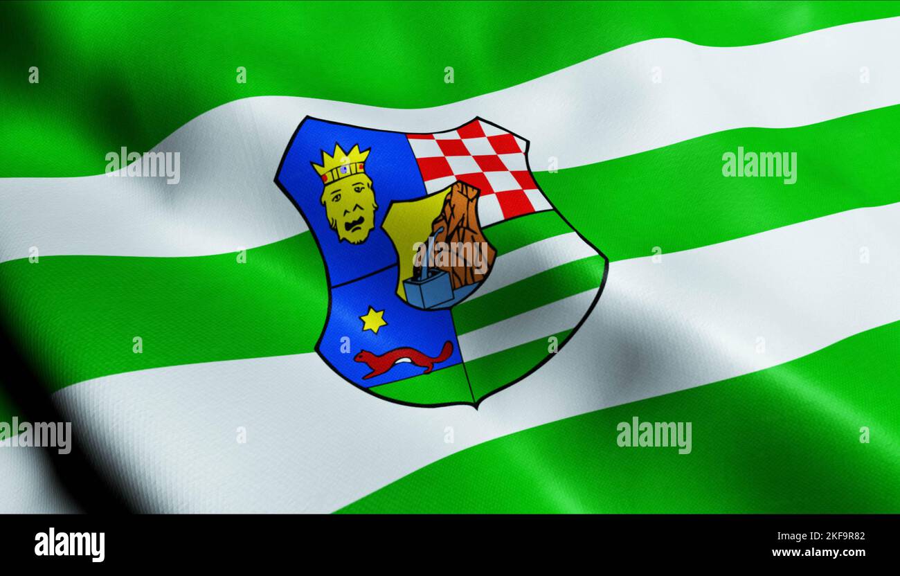 3D Illustration of a waving Croatia county flag of Zagreb Stock Photo ...