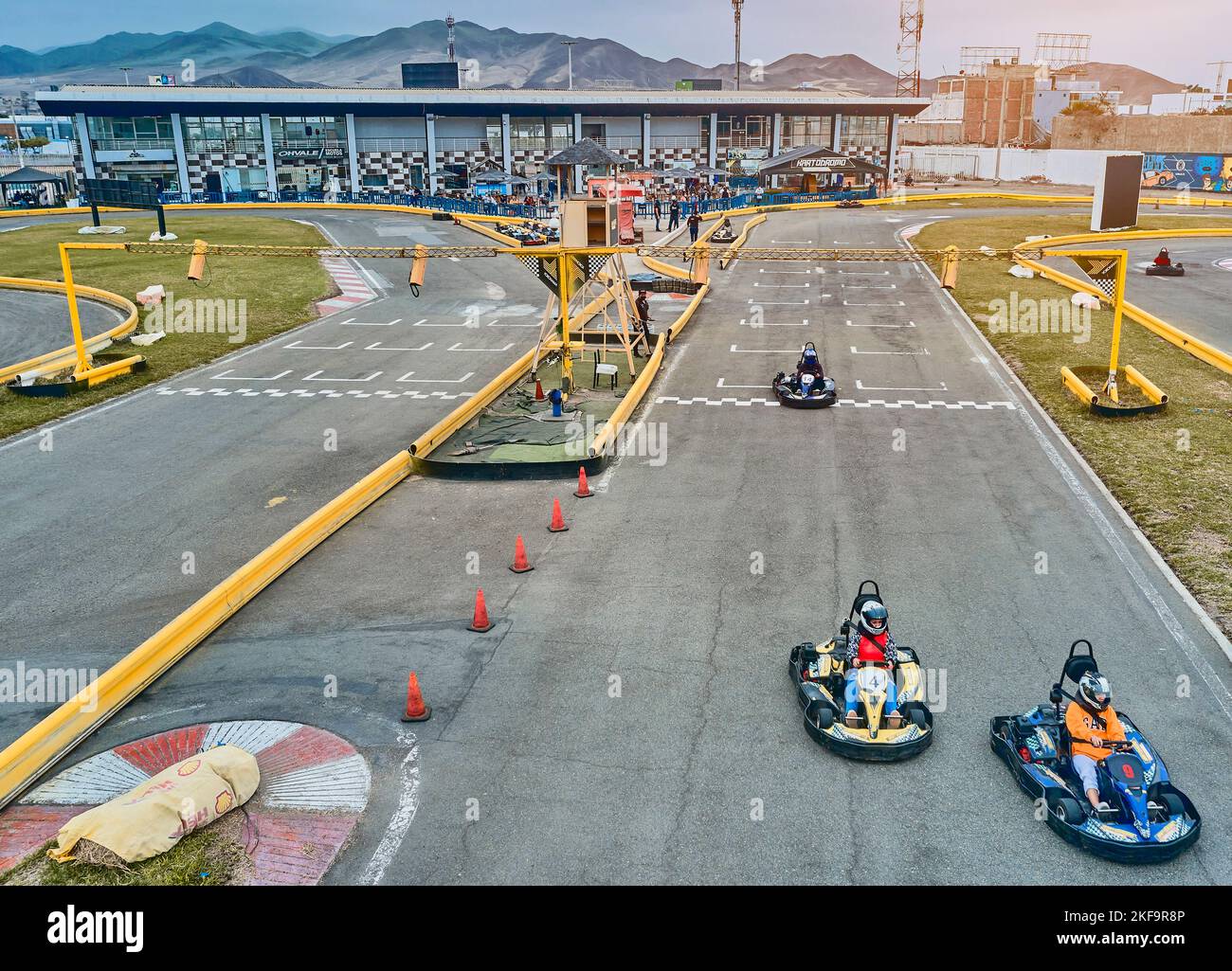 LIMA, ASIA, 2022. Aerial top view of the Kartodromo Racing Dakart ...