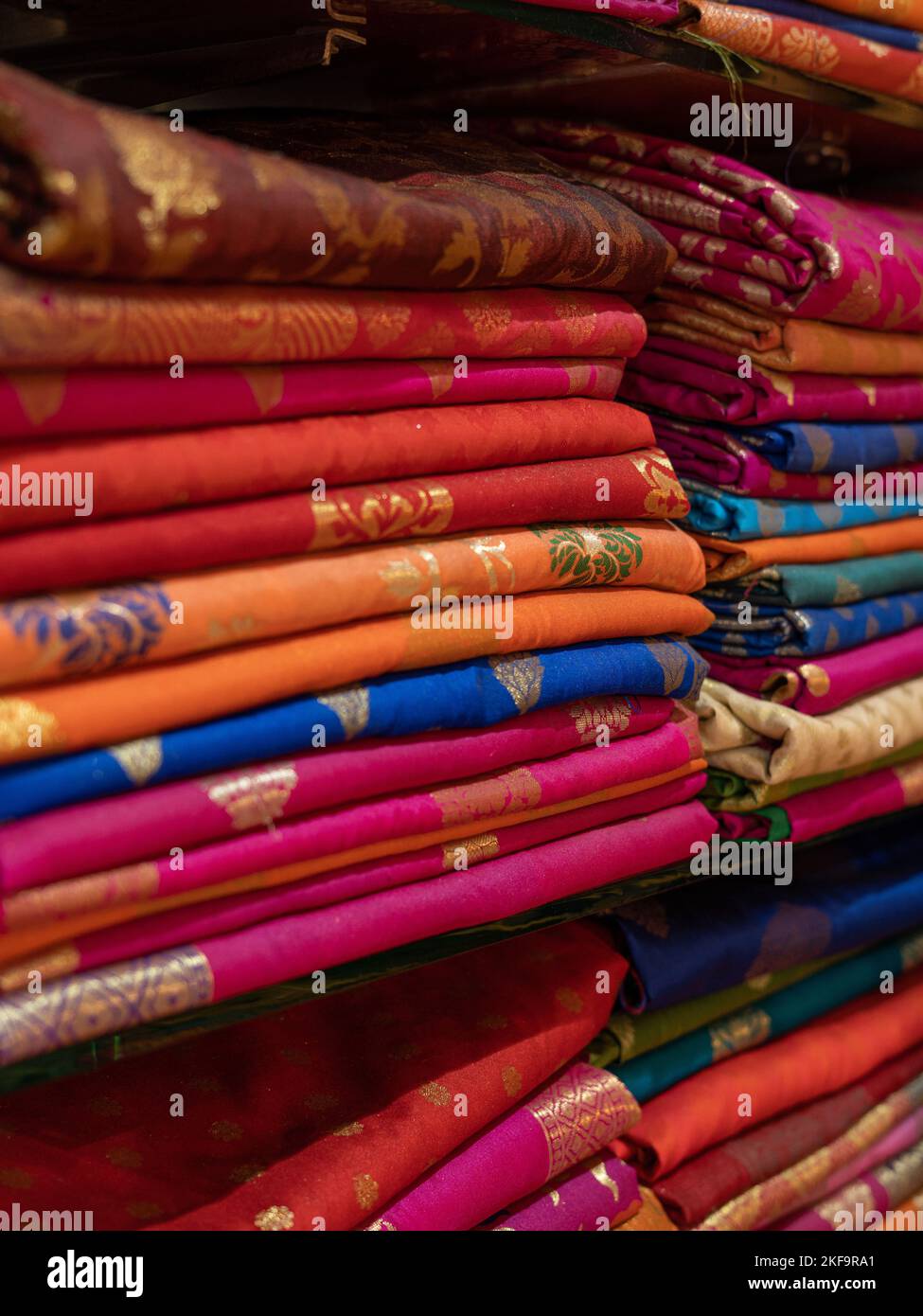 Banarasi saree with beautiful texture and hand work on it Stock Photo ...