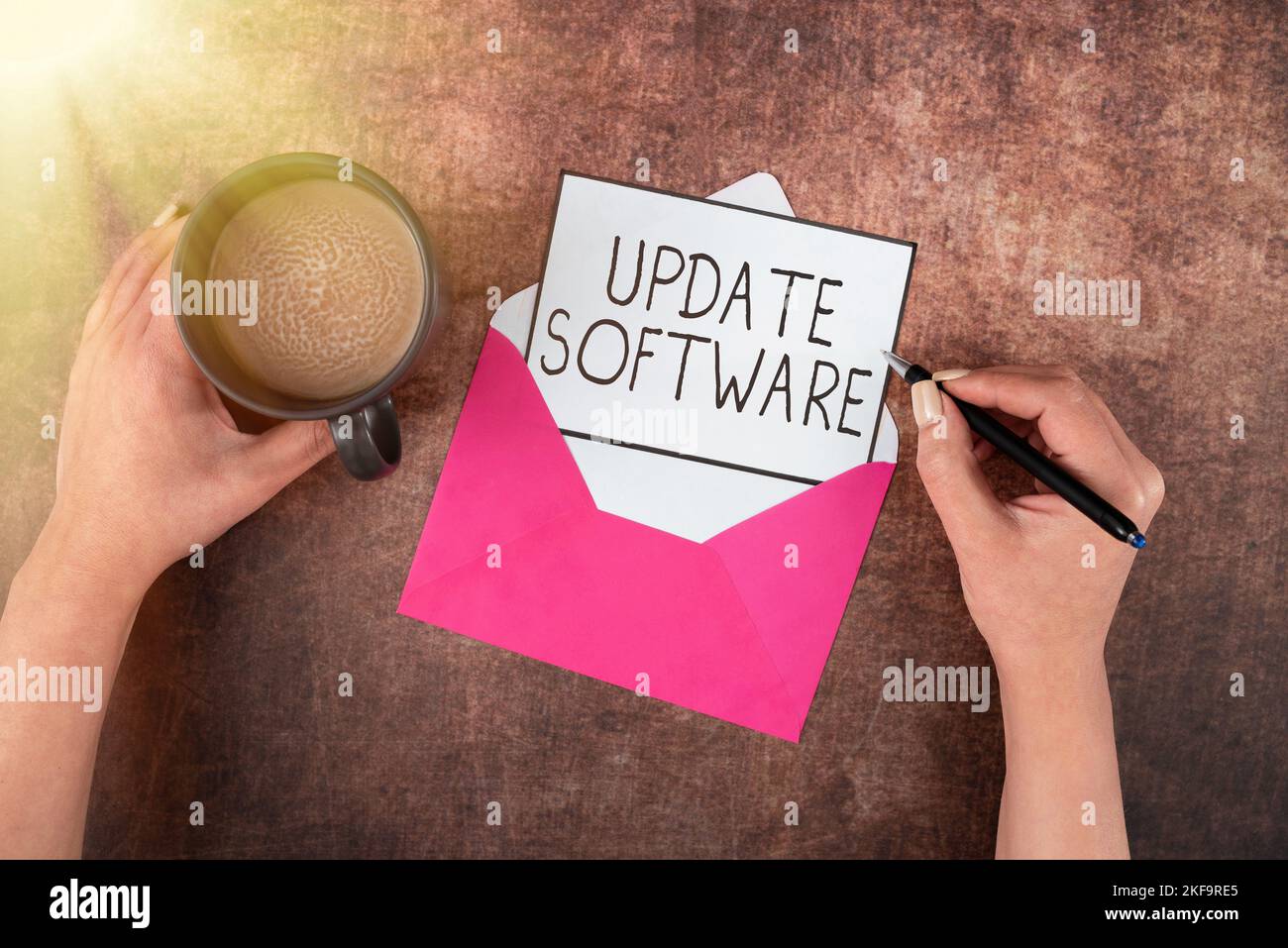 Sign displaying Update Software. Conceptual photo an application patch ...