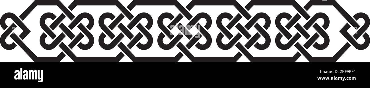 Linear border made with Celtic knots for use in designs for St. Patrick ...