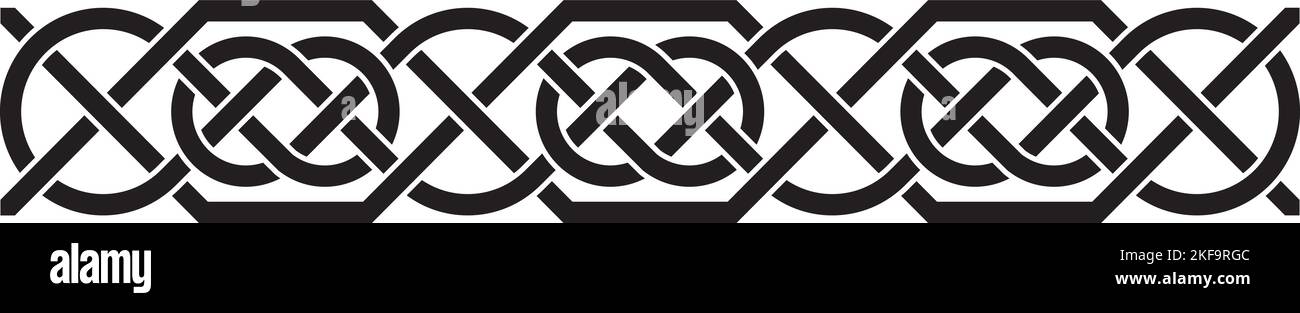 Linear border made with Celtic knots for use in designs for St. Patrick ...