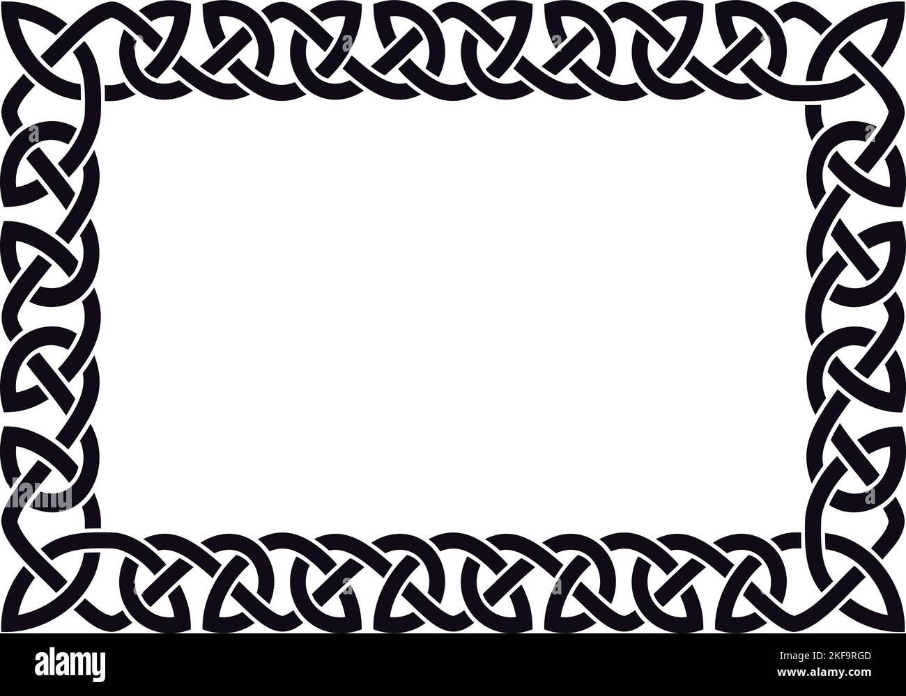 Linear border made with Celtic knots for use in designs for St. Patrick ...