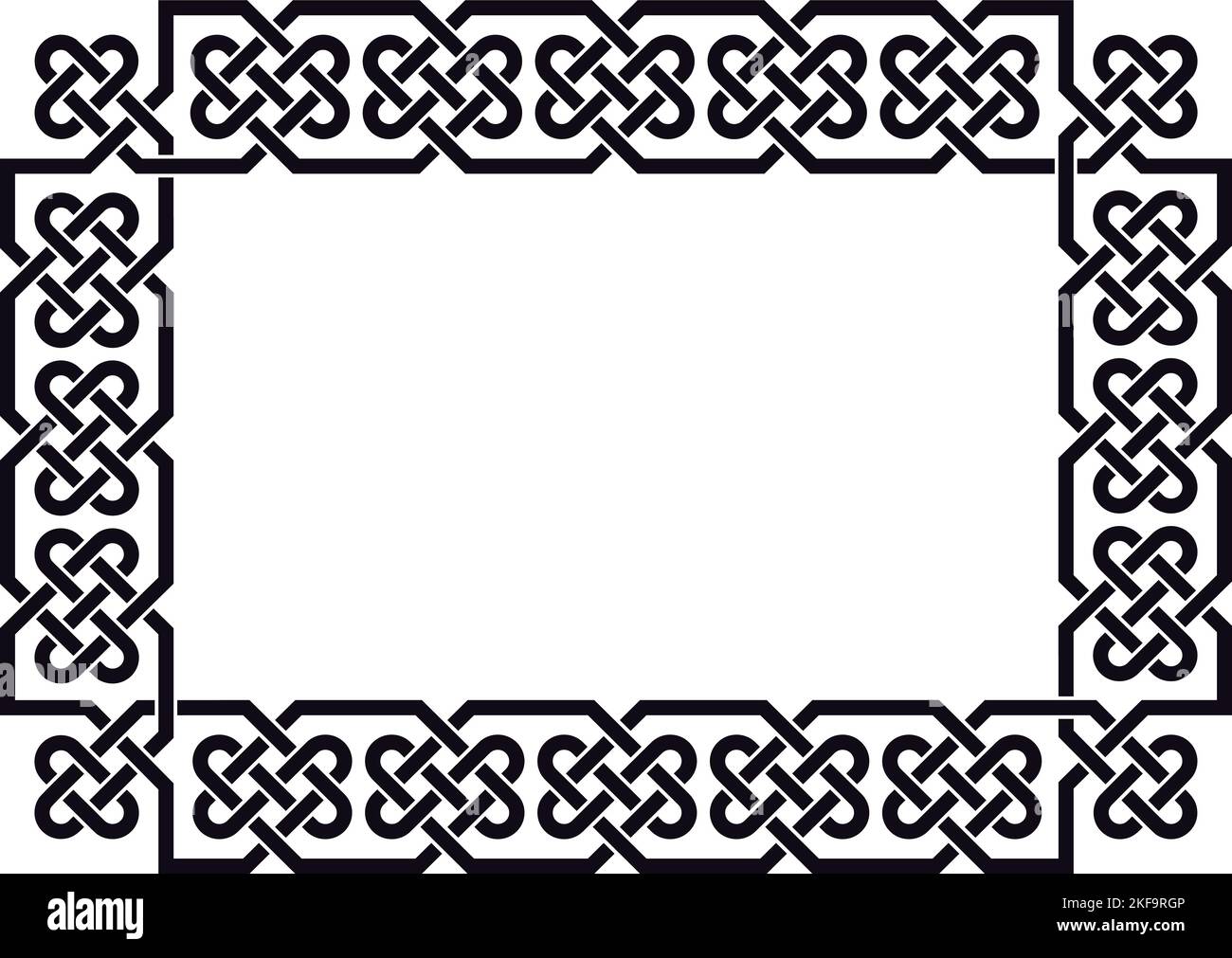 Linear border made with Celtic knots for use in designs for St. Patrick ...