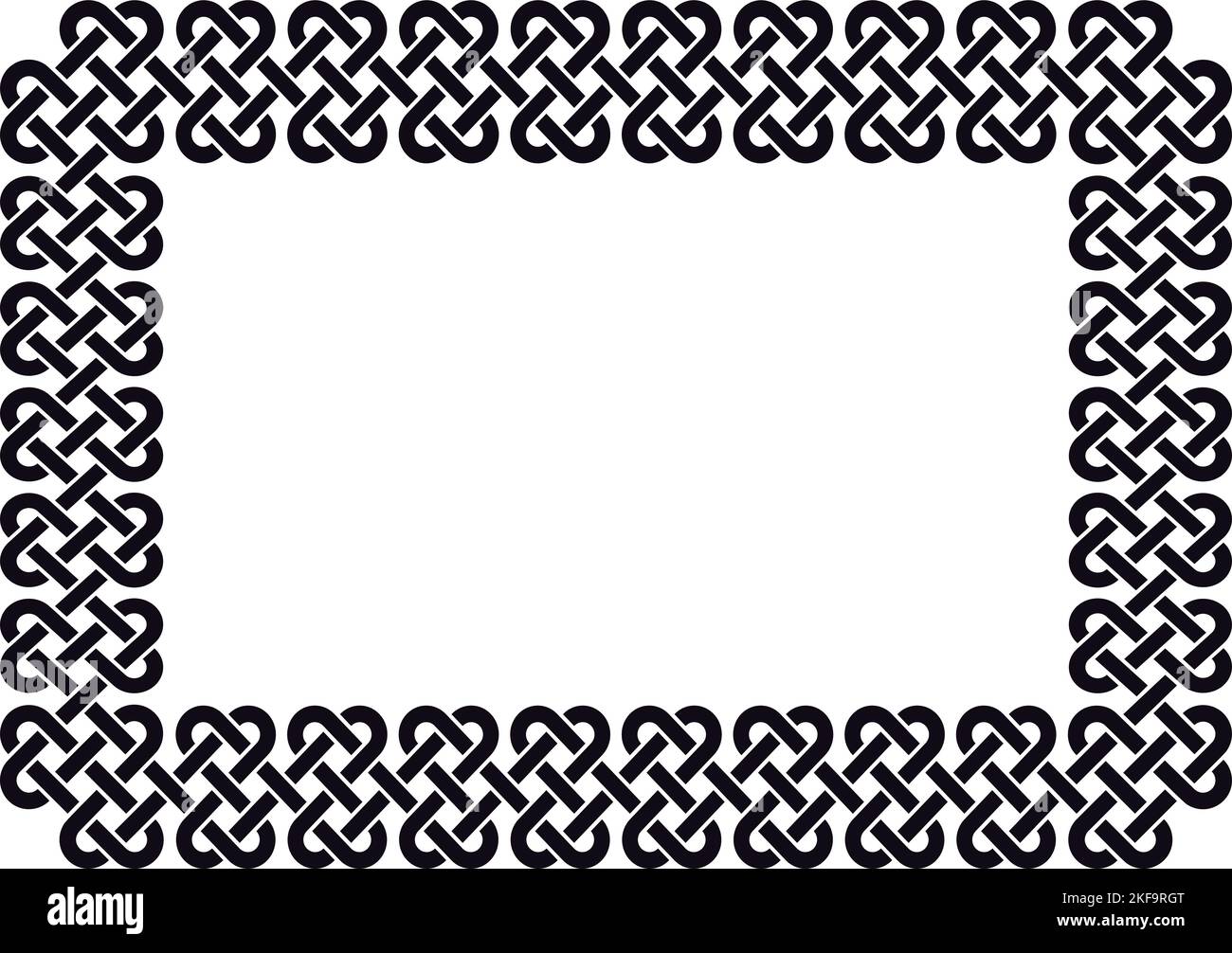 Linear border made with Celtic knots for use in designs for St. Patrick ...