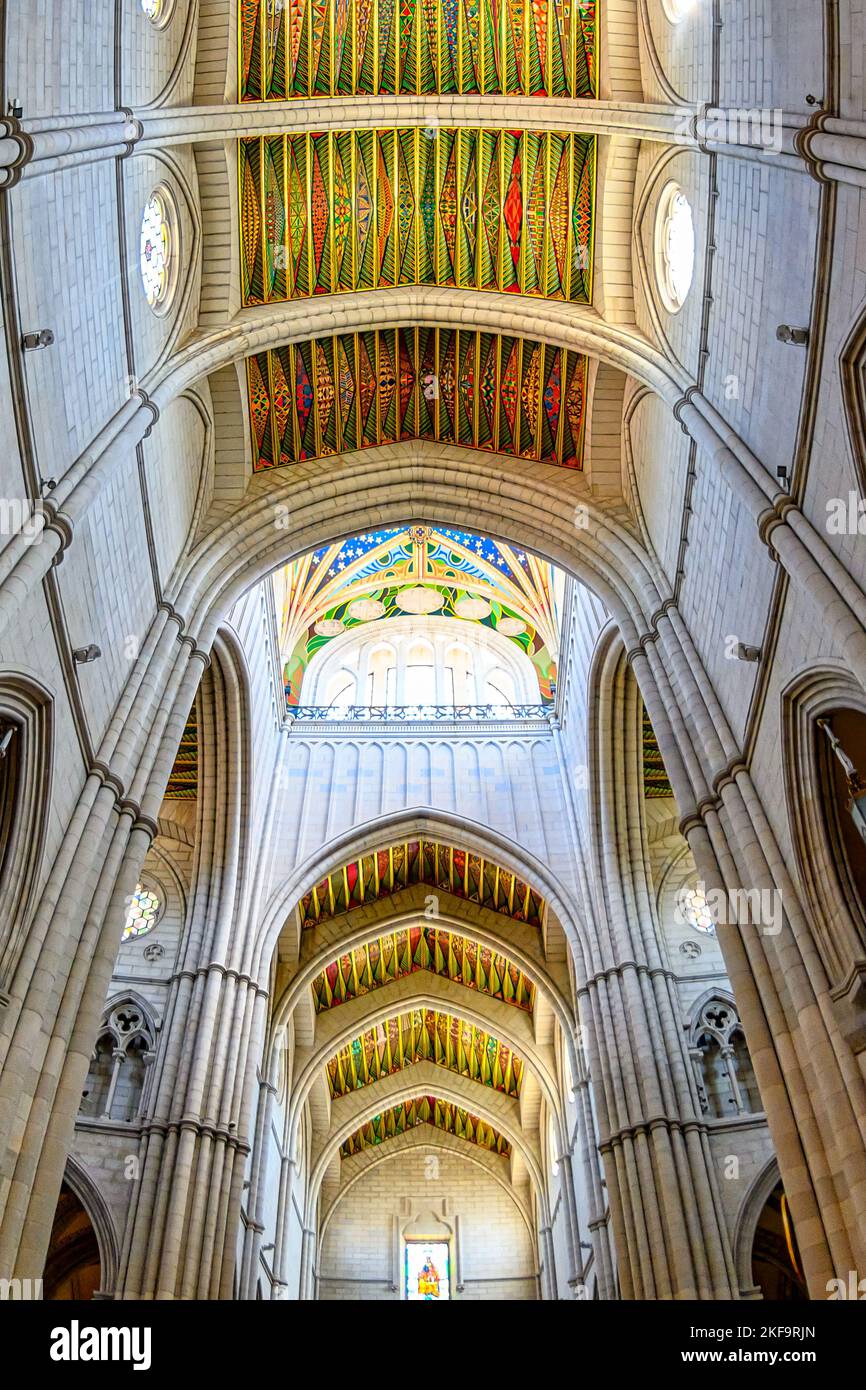 Interior architecture Almudena Cathedral in Madrid, Spain, 2022 Stock ...