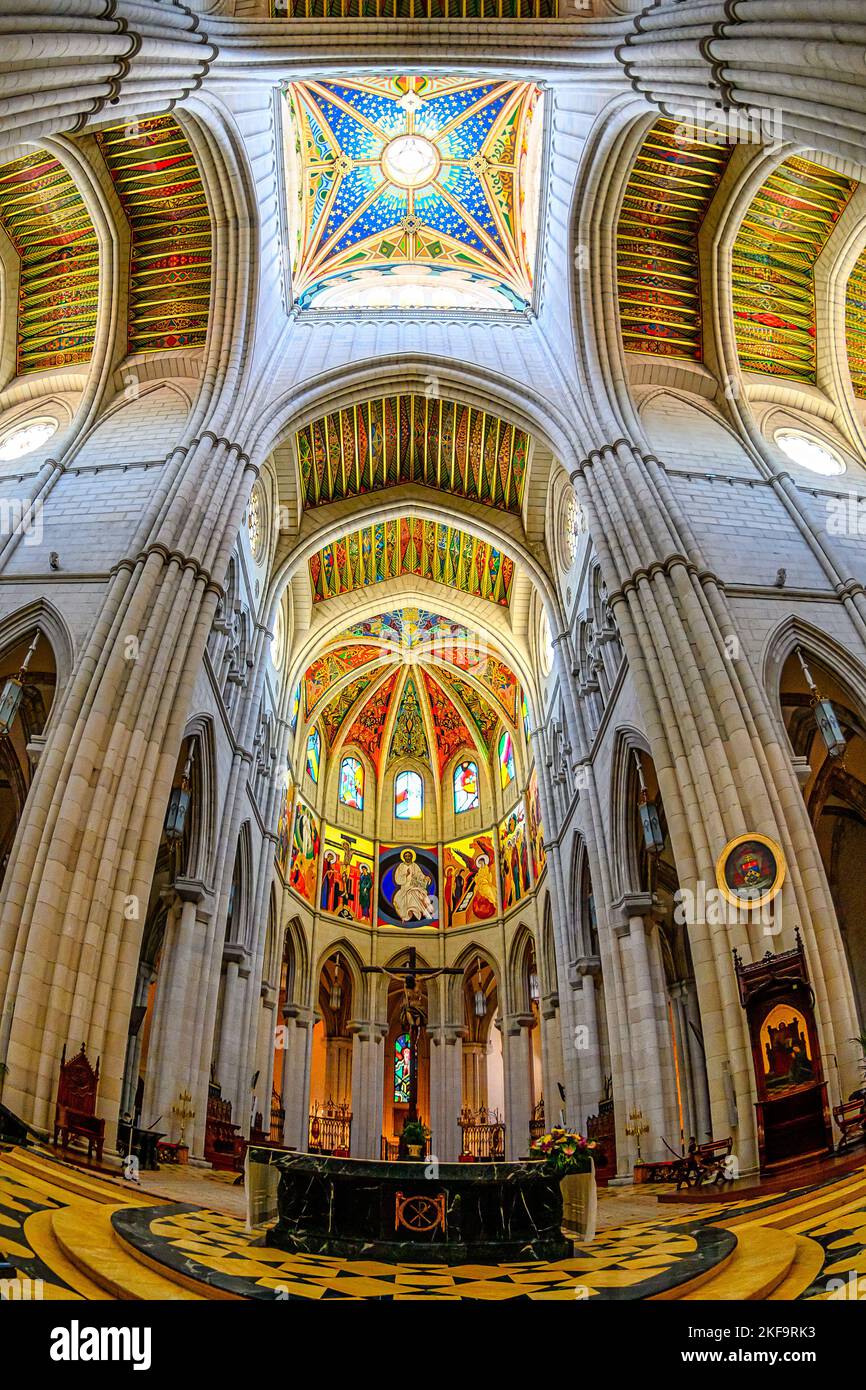 Interior architecture Almudena Cathedral in Madrid, Spain, 2022 Stock ...