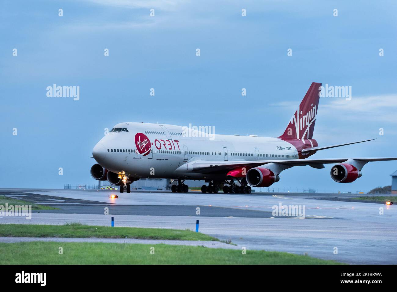 A historic moment as the Virgin Orbit, Cosmic Girl, a 747-400 converted ...