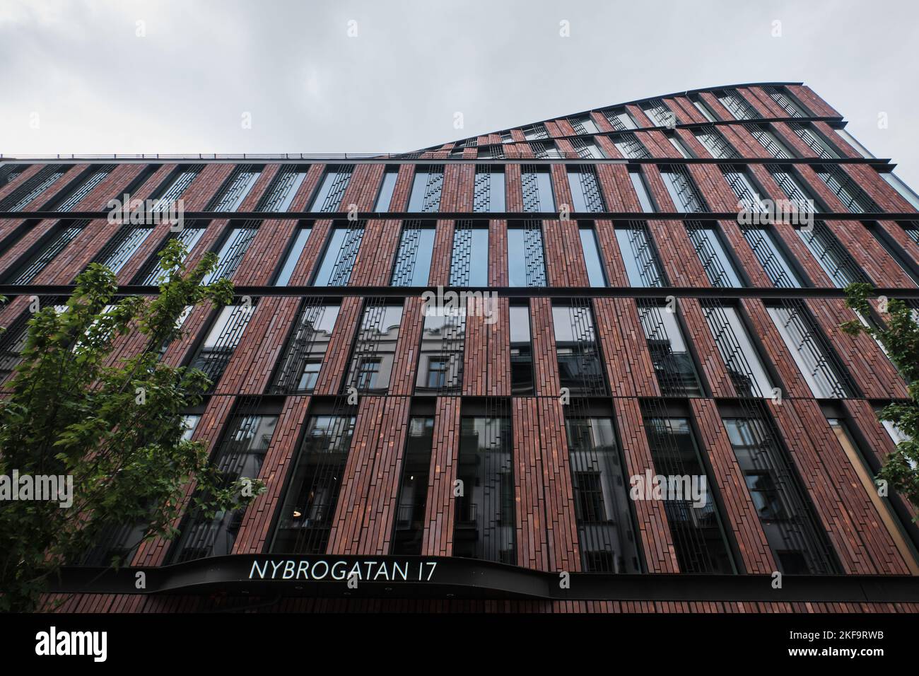 Stockholm, Sweden - Sept 2022: Twisting red-brick facade of nybrogatan ...