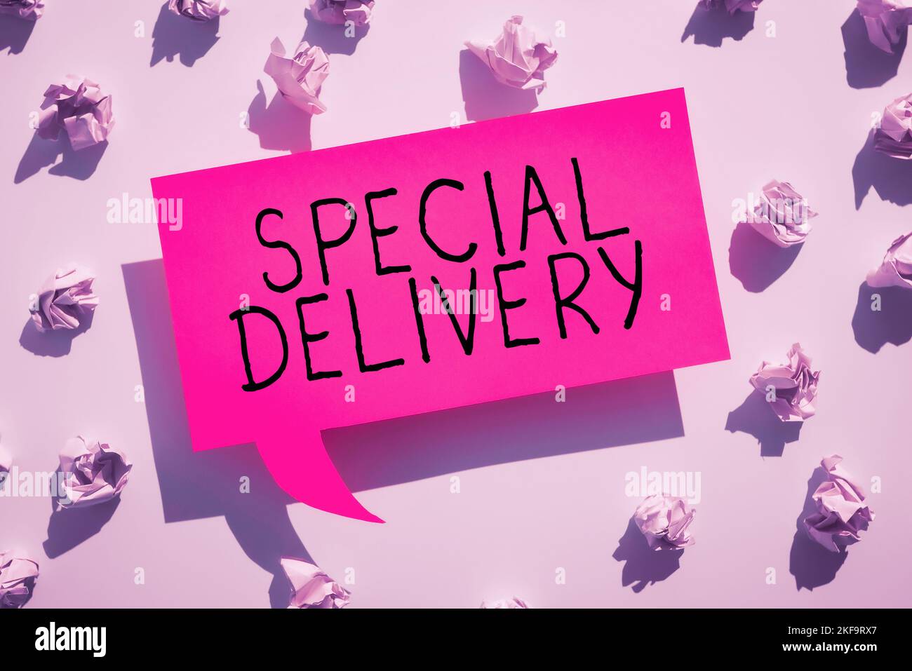 Inspiration showing sign Special Delivery. Internet Concept delivery of ...
