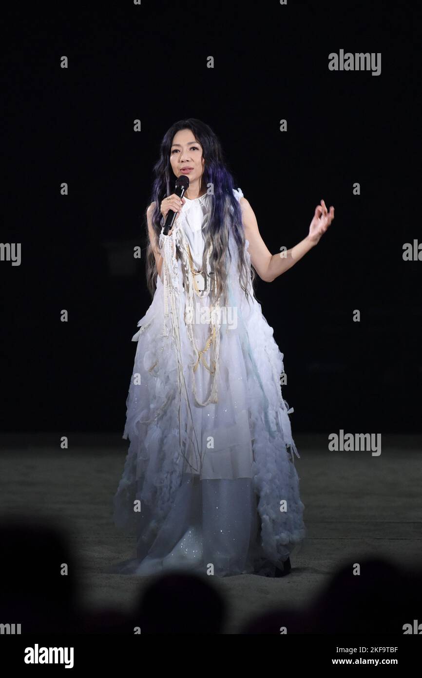 Taiwanese singer, actress and radio DJ Wanfang held a concert at Taipei ...