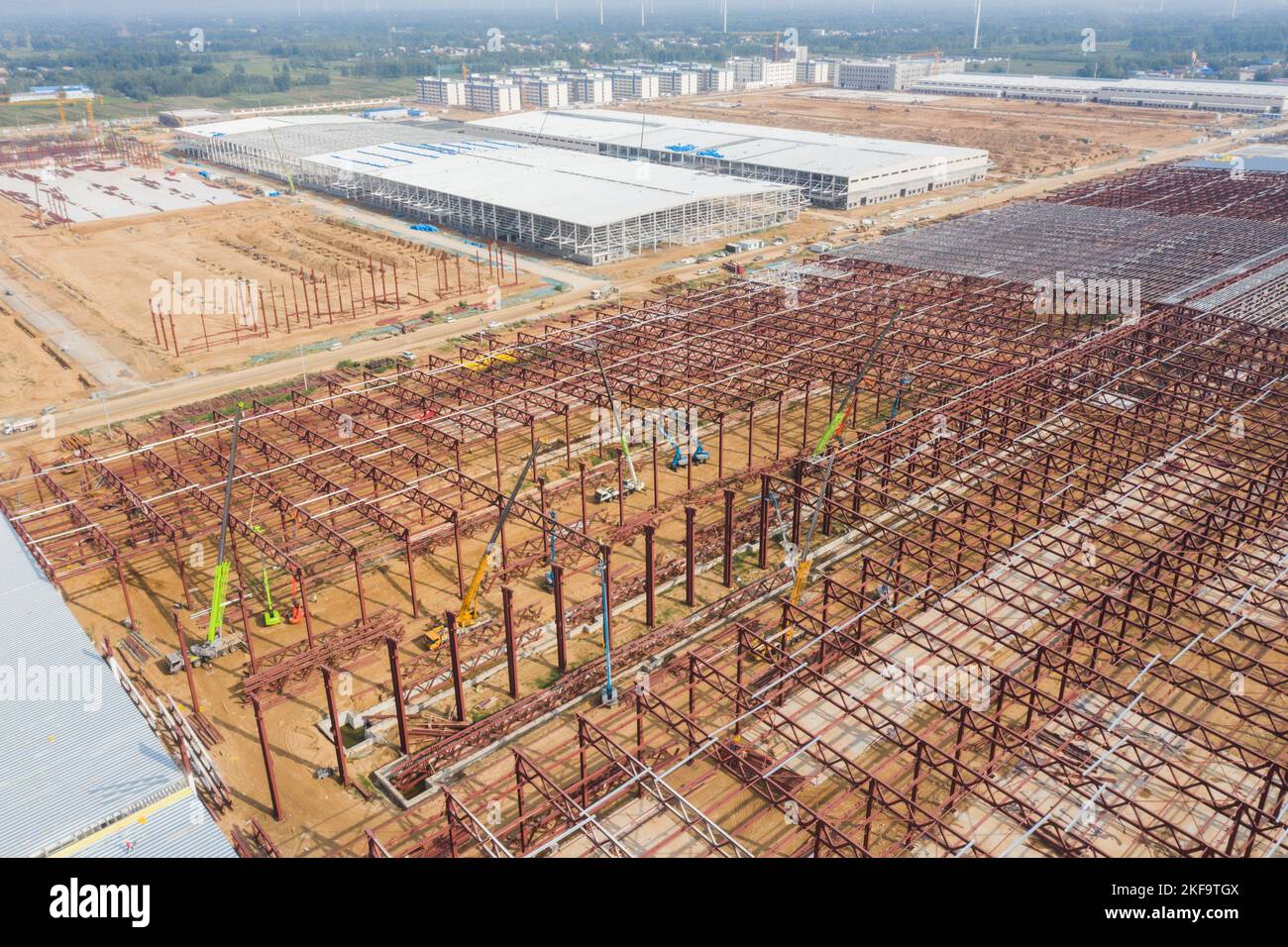 Aerial photos show the Zhengzhou Airport BYD Battery Base is under ...