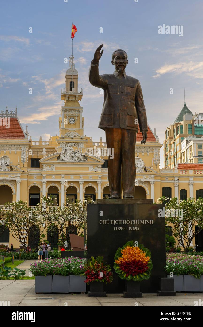 The Ho Chi Minh statue in front of the People's Committee Building, Ho ...