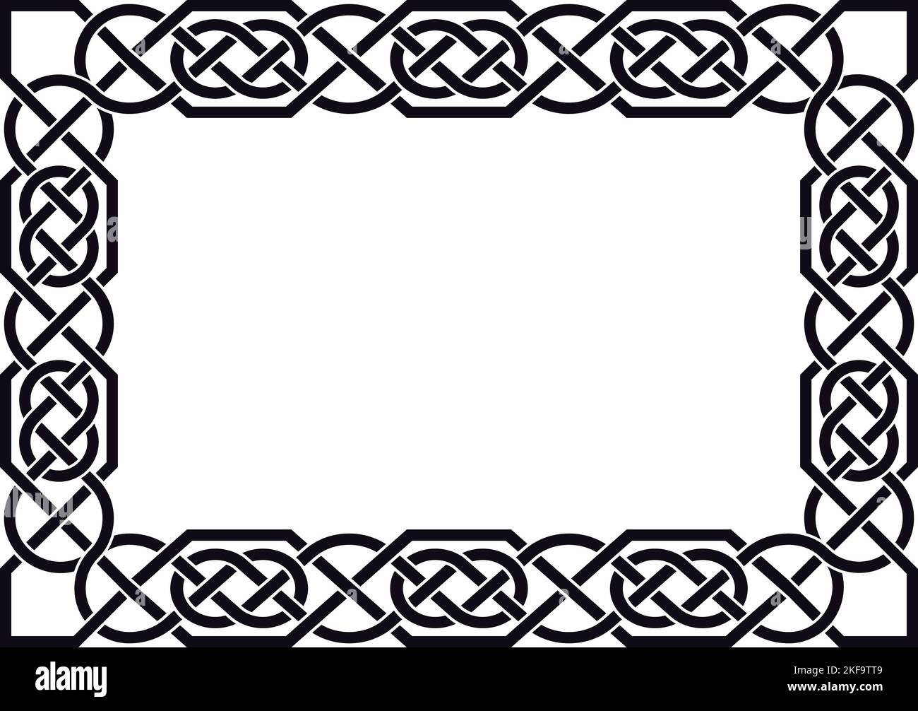 Linear border made with Celtic knots for use in designs for St. Patrick ...