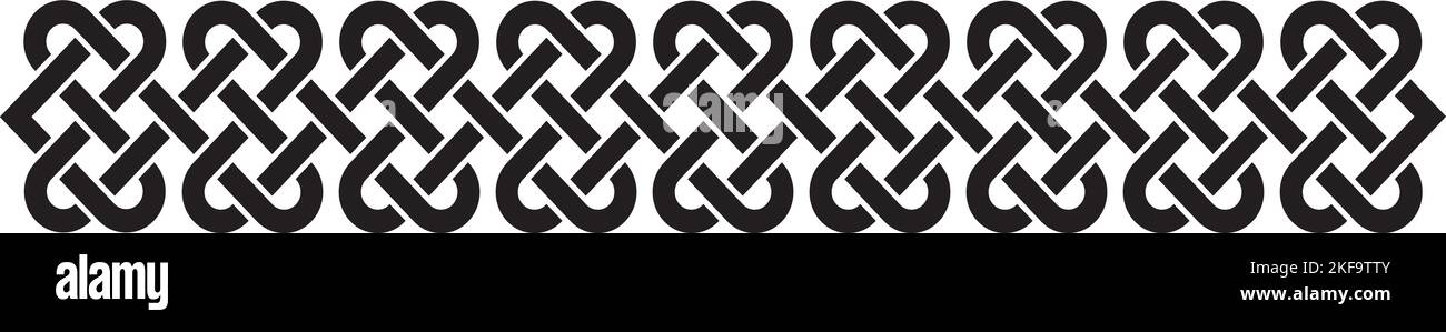 Linear border made with Celtic knots for use in designs for St. Patrick ...