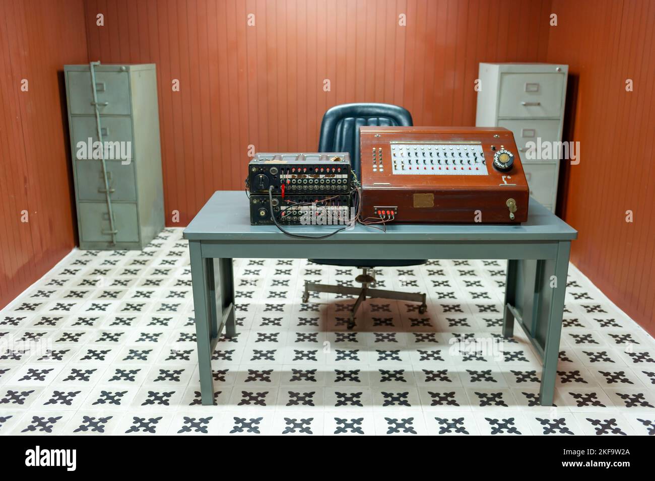 The underground Telephone Switchboard at the Reunification Palace, Ho ...