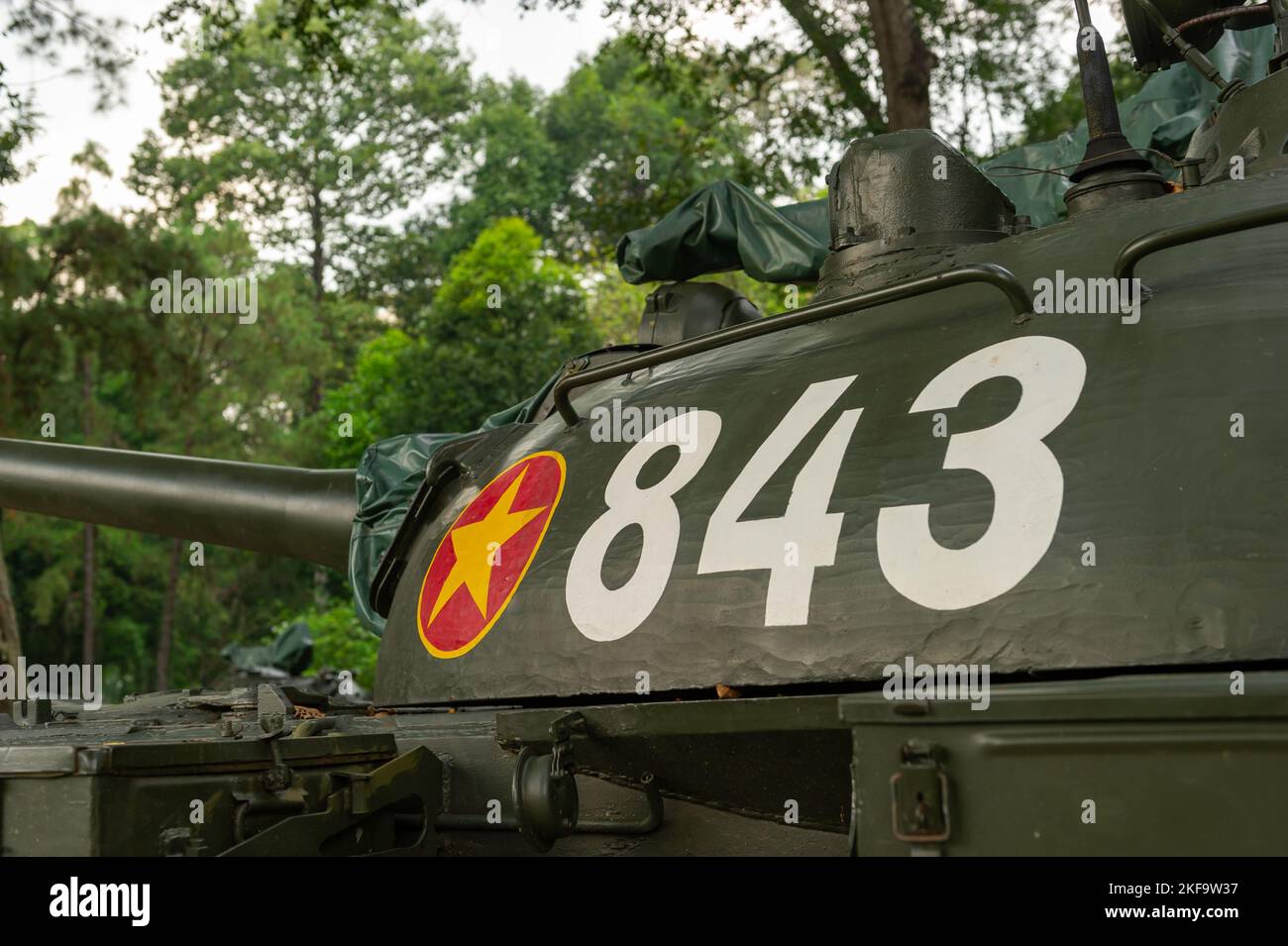 Tank 843 in the grounds of the Reunification Palace, Ho Chi Minh City ...