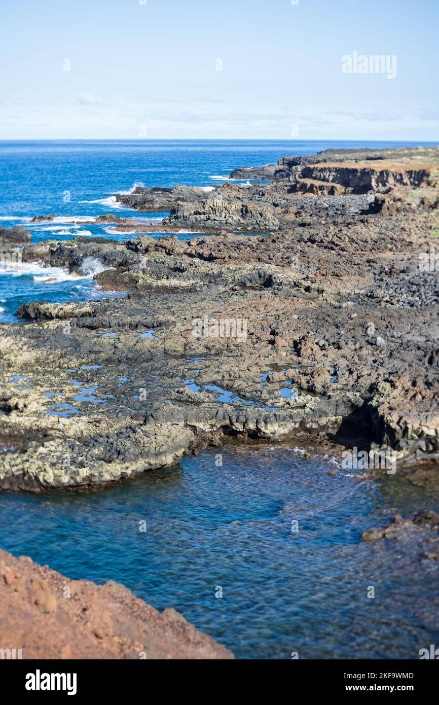 Rocky coast of the Atlantic Ocean at Cape Teno. Tenerife. Canary ...