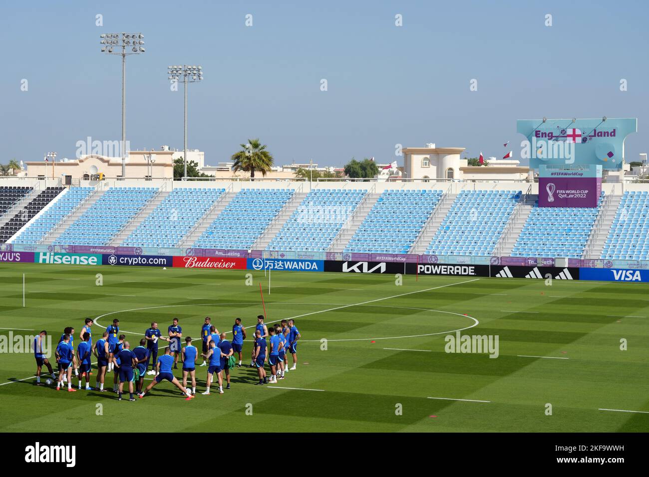 England players during a training session at the Al Wakrah Sports Club ...
