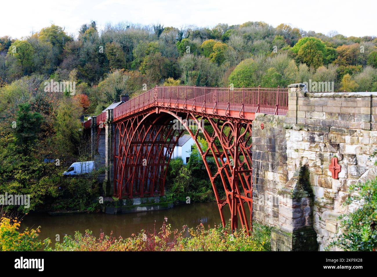 The historic Iron Bridge, the first cast iron bridge in the world ...
