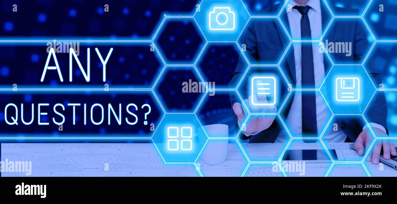 Conceptual display Any Questions Question. Word for Allowing any ...