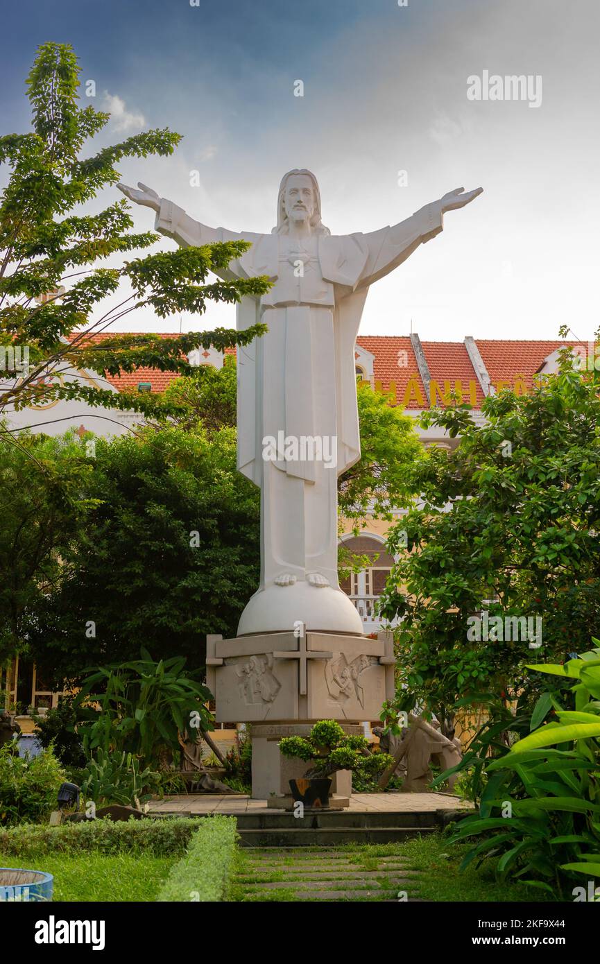 Statue of Jesus Christ at the Pink Church ( Tan Dinh Church ) in Ho Chi ...
