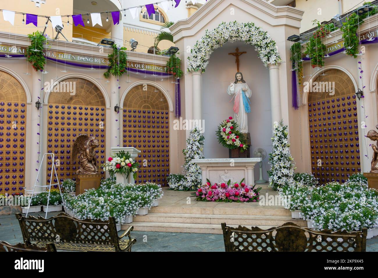 The Pink Church ( Tan Dinh Church ) in Ho Chi Minh City, Vietnam Stock ...