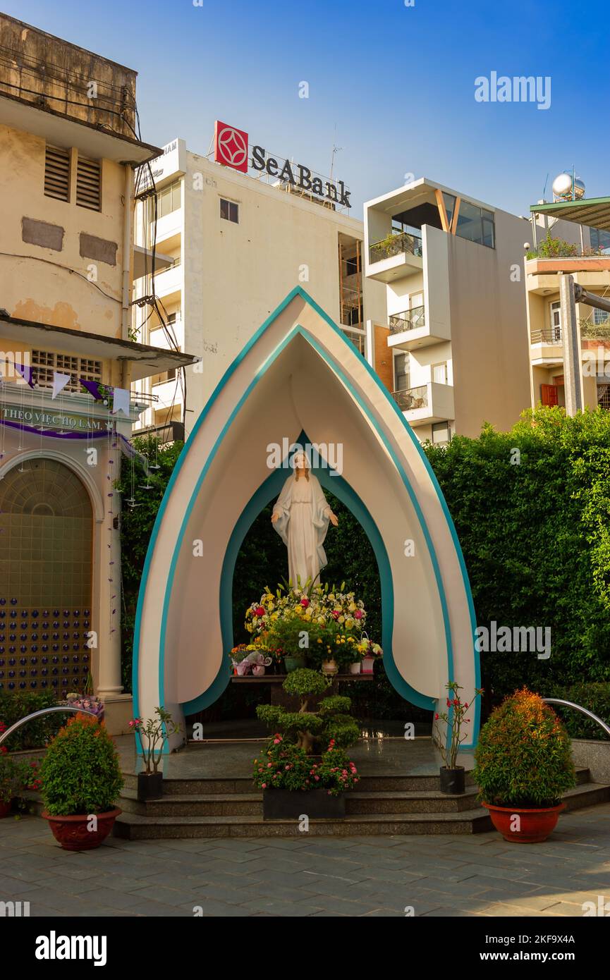 Mary, Mother of Jesus at the Pink Church ( Tan Dinh Church ) in Ho Chi ...