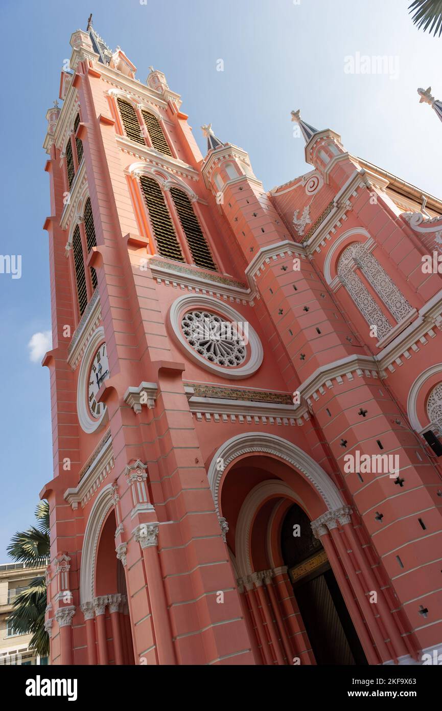 The Pink Church ( Tan Dinh Church ) in Ho Chi Minh City, Vietnam Stock ...