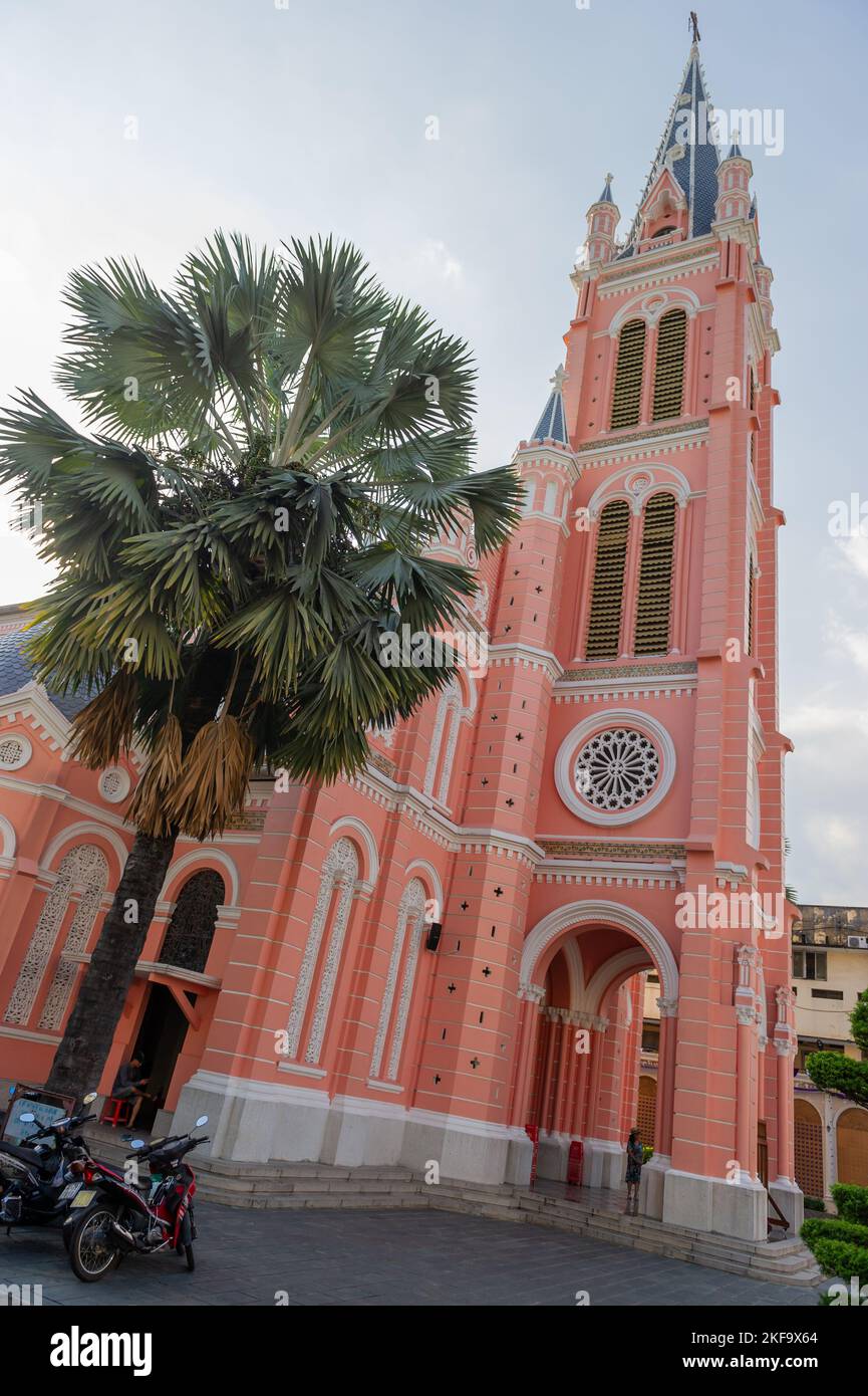 The Pink Church ( Tan Dinh Church ) in Ho Chi Minh City, Vietnam Stock ...