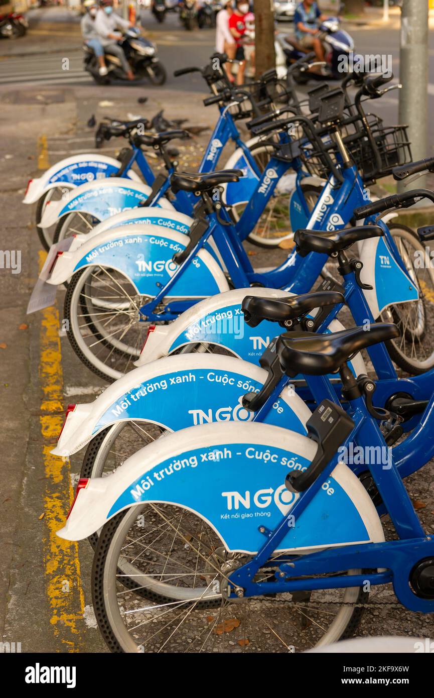 Bicycle rental in Ho Chi Minh City, Vietnam Stock Photo - Alamy