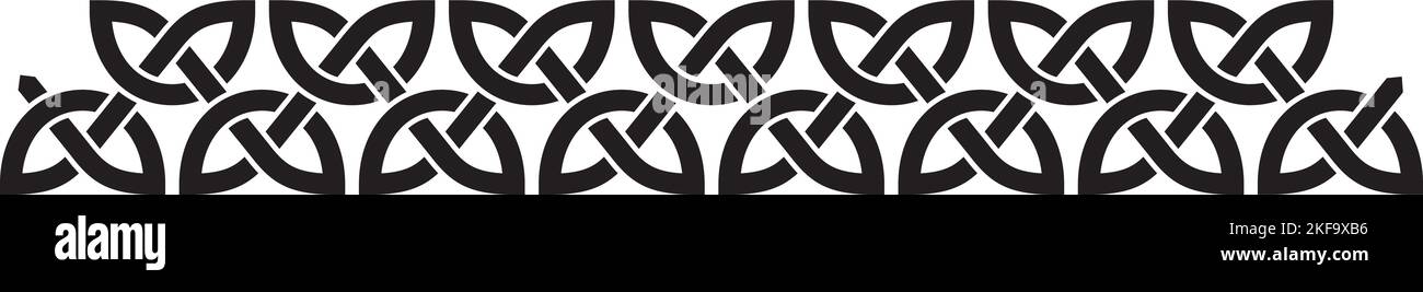 Linear border made with Celtic knots for use in designs for St. Patrick ...
