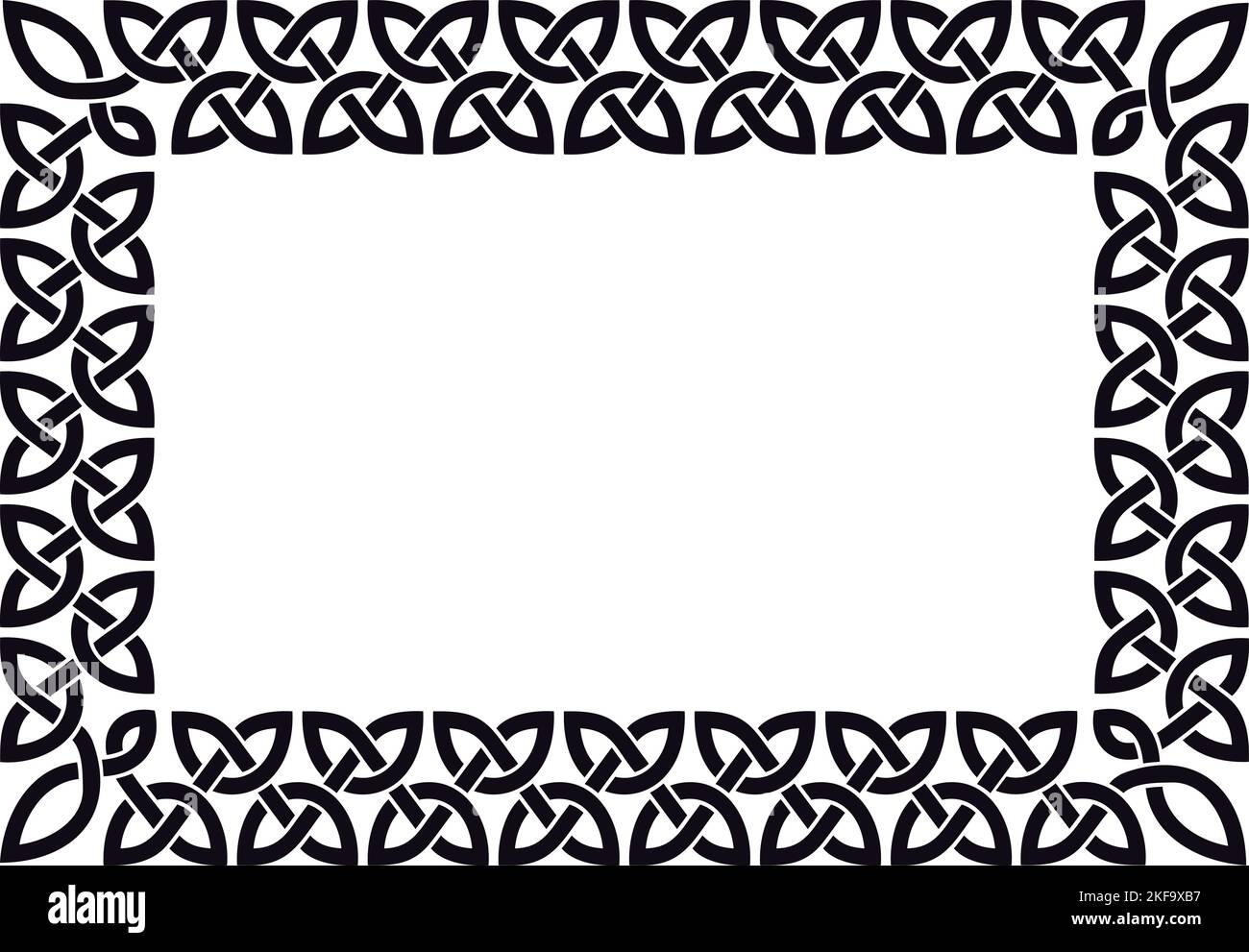 Linear border made with Celtic knots for use in designs for St. Patrick ...