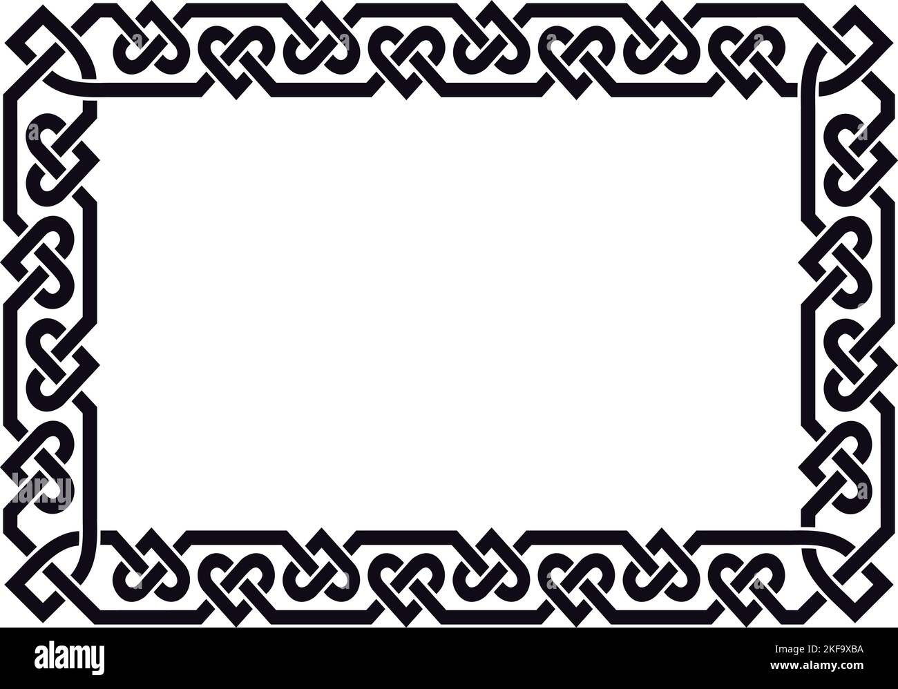 Linear border made with Celtic knots for use in designs for St. Patrick ...