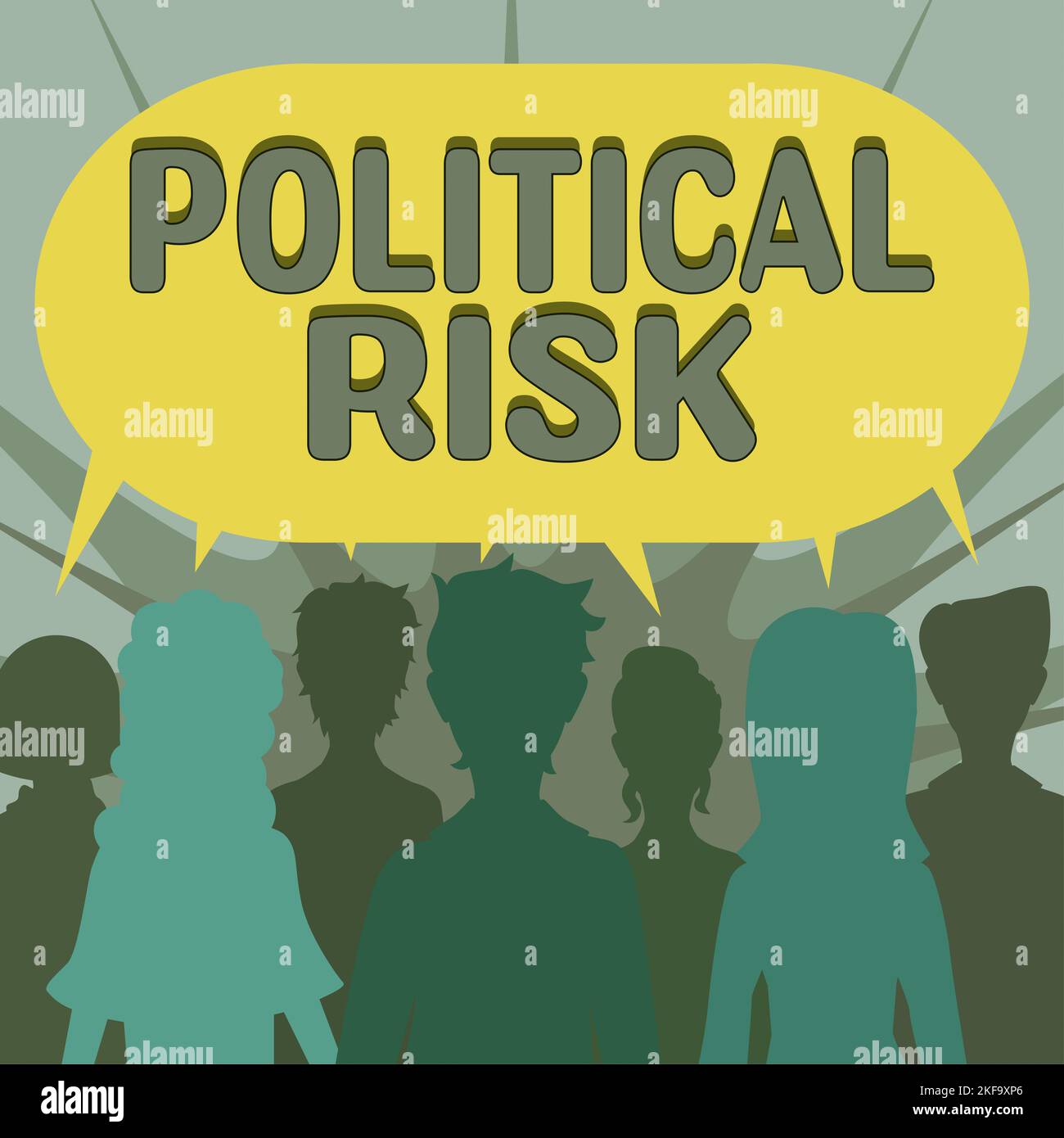 Text caption presenting Political Risk. Word Written on communications ...