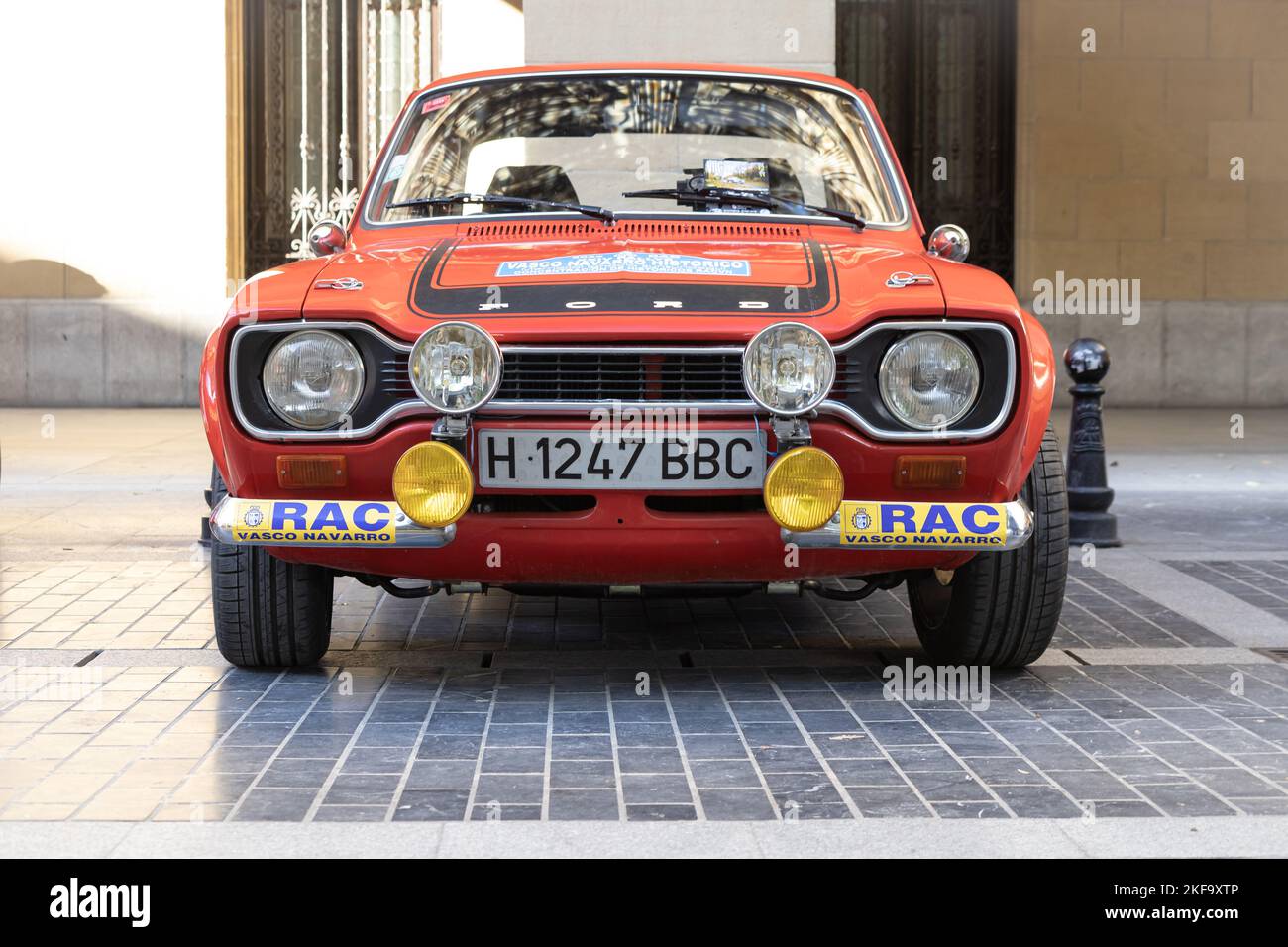 SAN SEBASTIAN, SPAIN-OCTOBER 22, 2022: 1967 Ford Escort Mark I, front ...