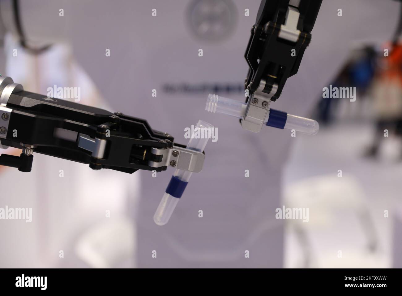 Fine manipulation robot at the 24th China Hi-Tech Fair in Shenzhen City ...