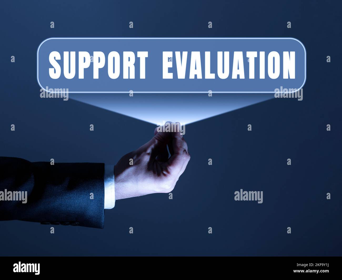 Inspiration showing sign Support Evaluation. Business concept helps ...