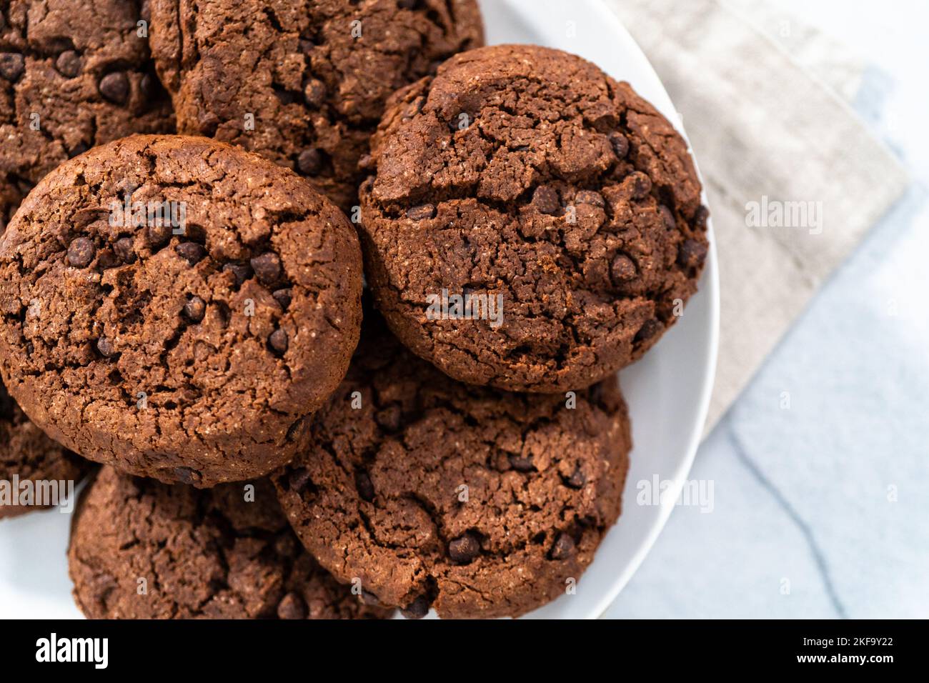 Double chocolate chip cookies Stock Photo - Alamy